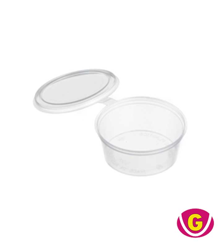 70ML ROUND HINGED SAUCE CONTAINER - GNW Packaging